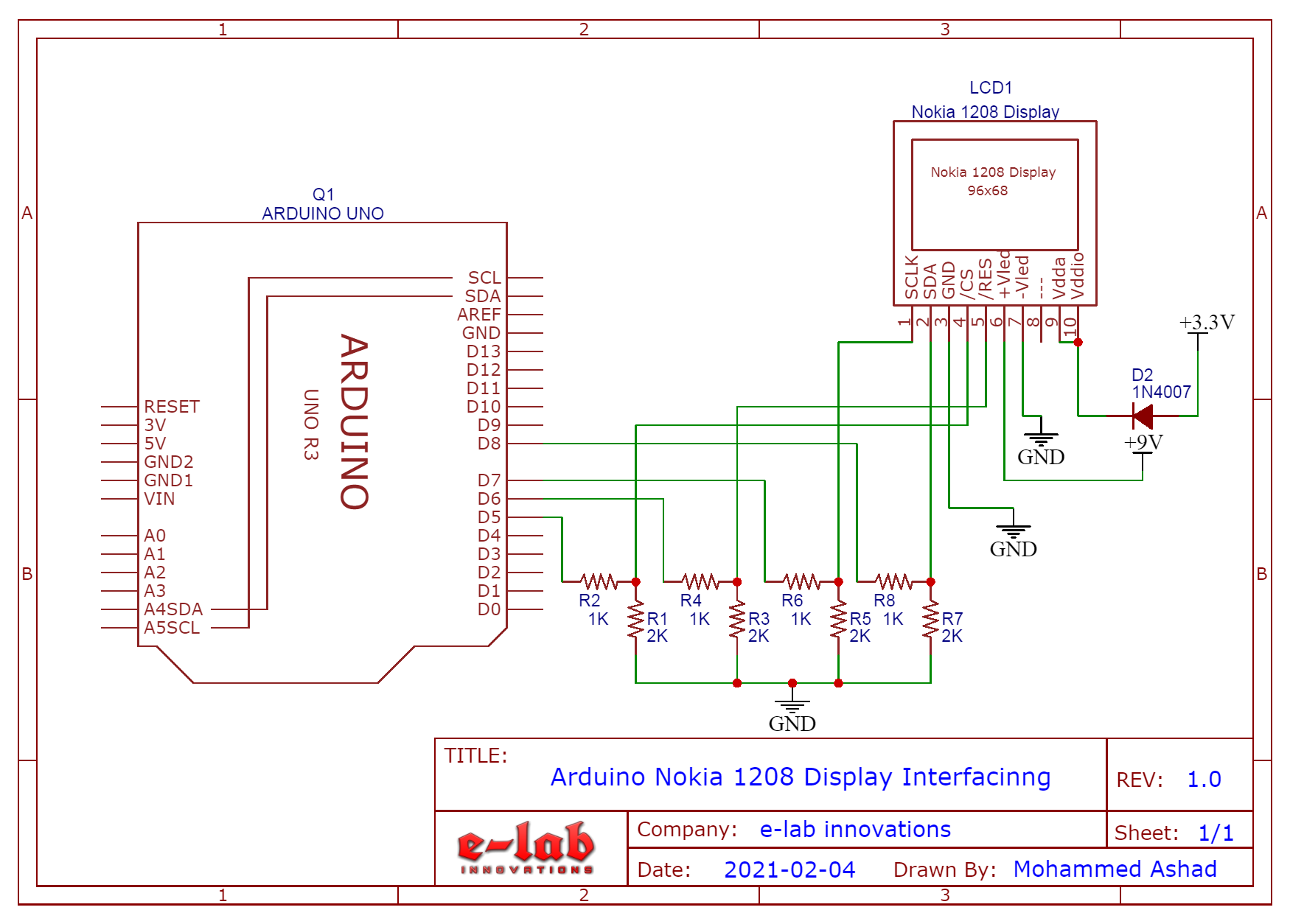 Nokia 1208 Colour Display With Arduino – e-lab innovations